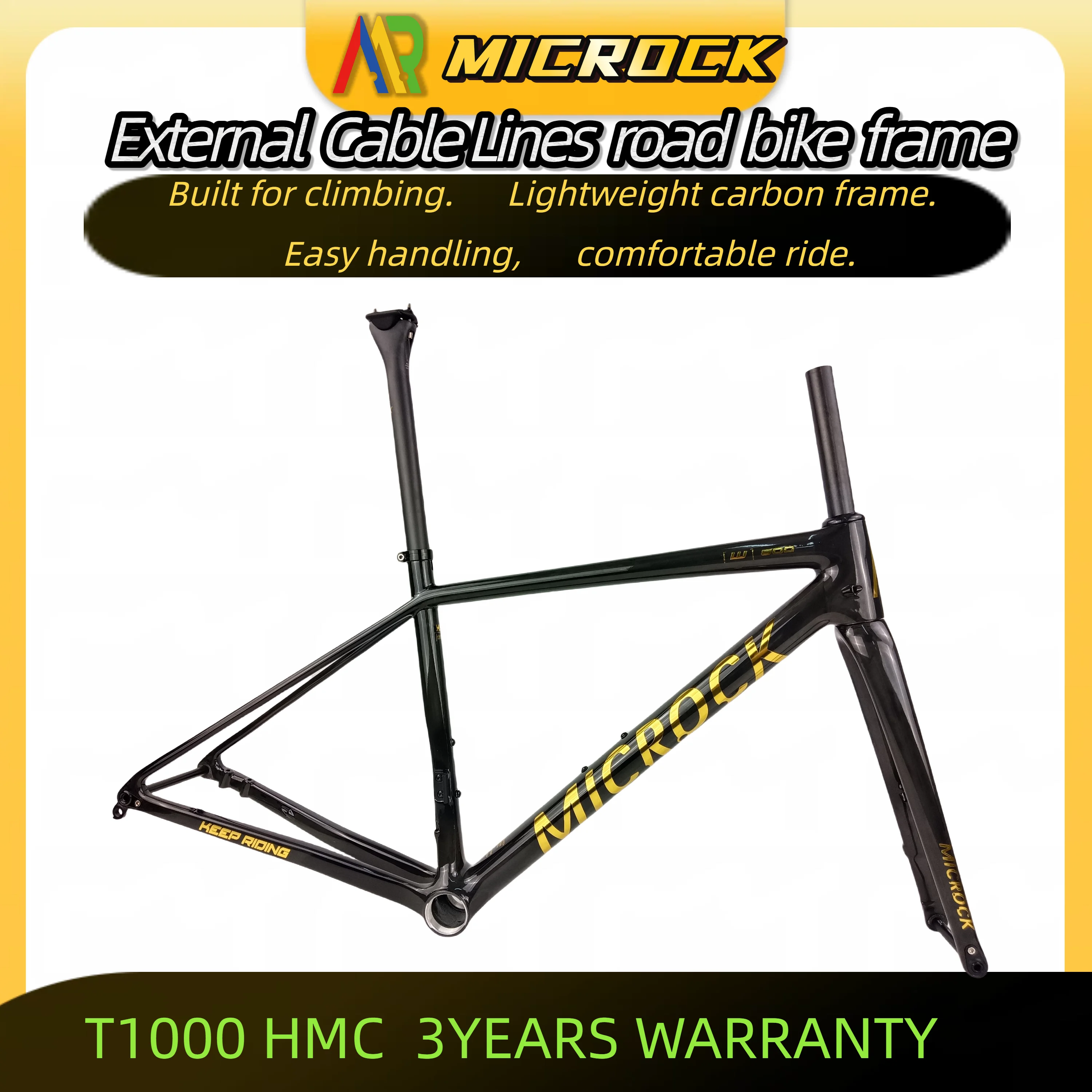External Routing Cable Lines HMC Full Carbon Fiber T800 Road Bike Frame ...