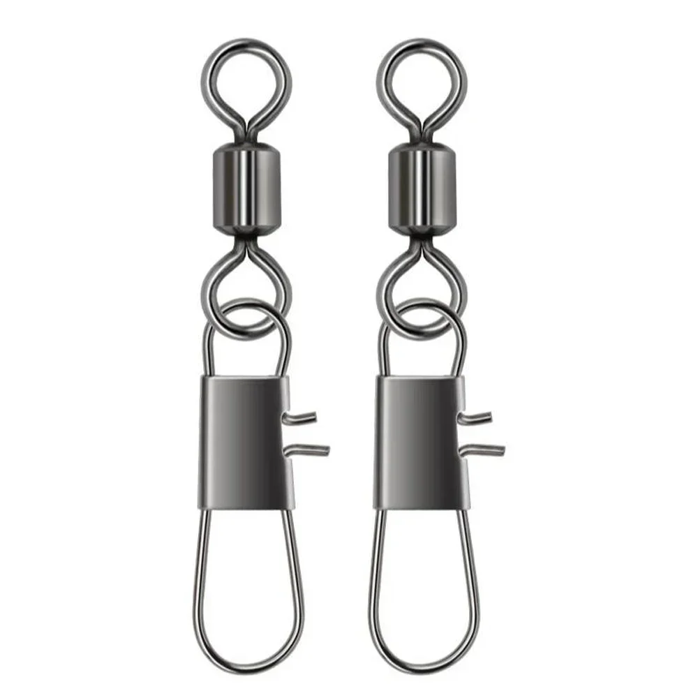 50pcs Swivels Fishing Connector Pin Bearing Rolling Swivel Snap ...