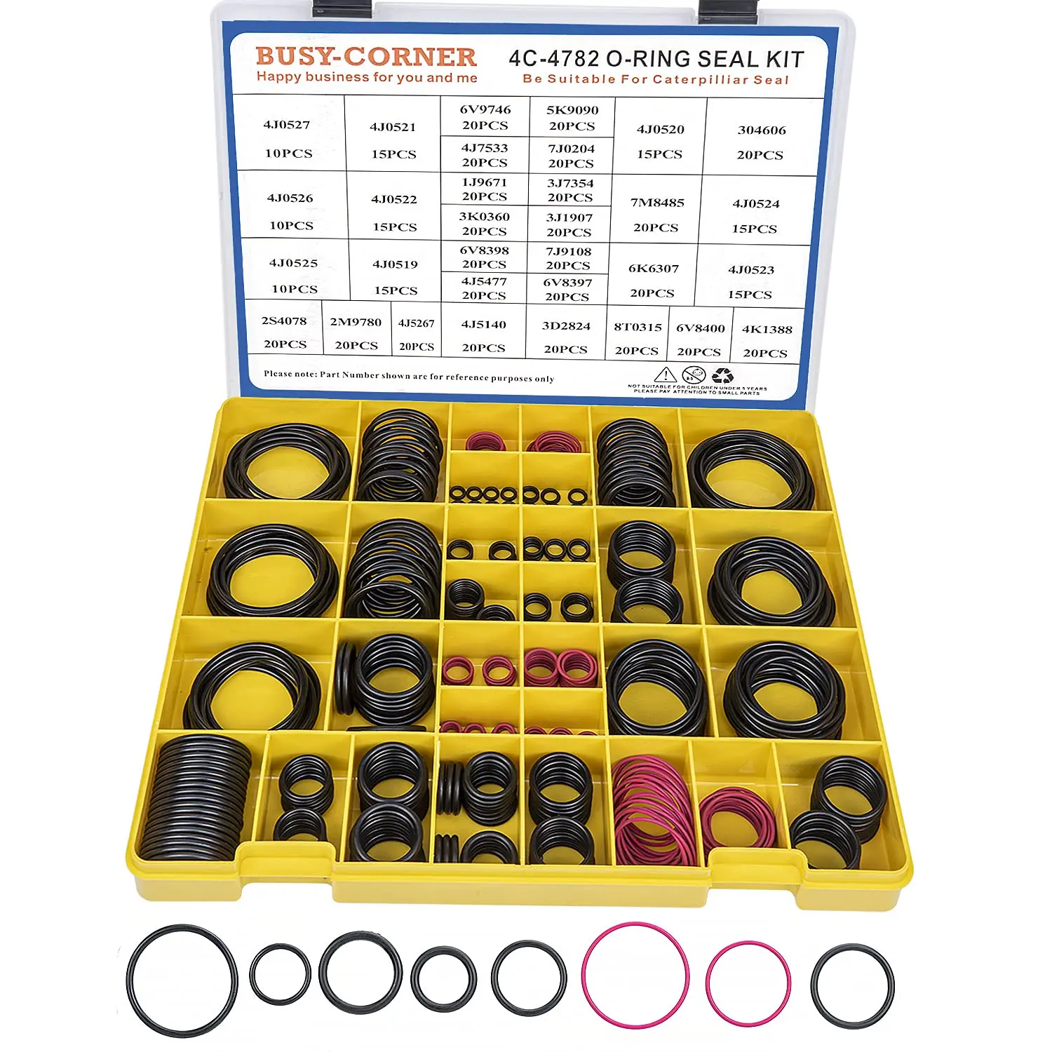 4c-4782 Seal O-ring Kit, Nitrile 90, Hydraulic Hose Fitting Orings ...