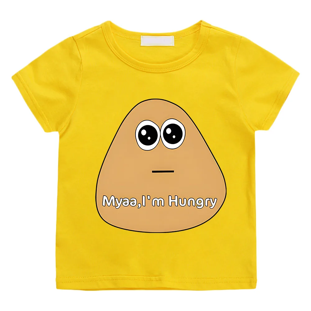 Papa Pou Alien T-shirt Boys and Girls Tees Cotton Summer Children ...