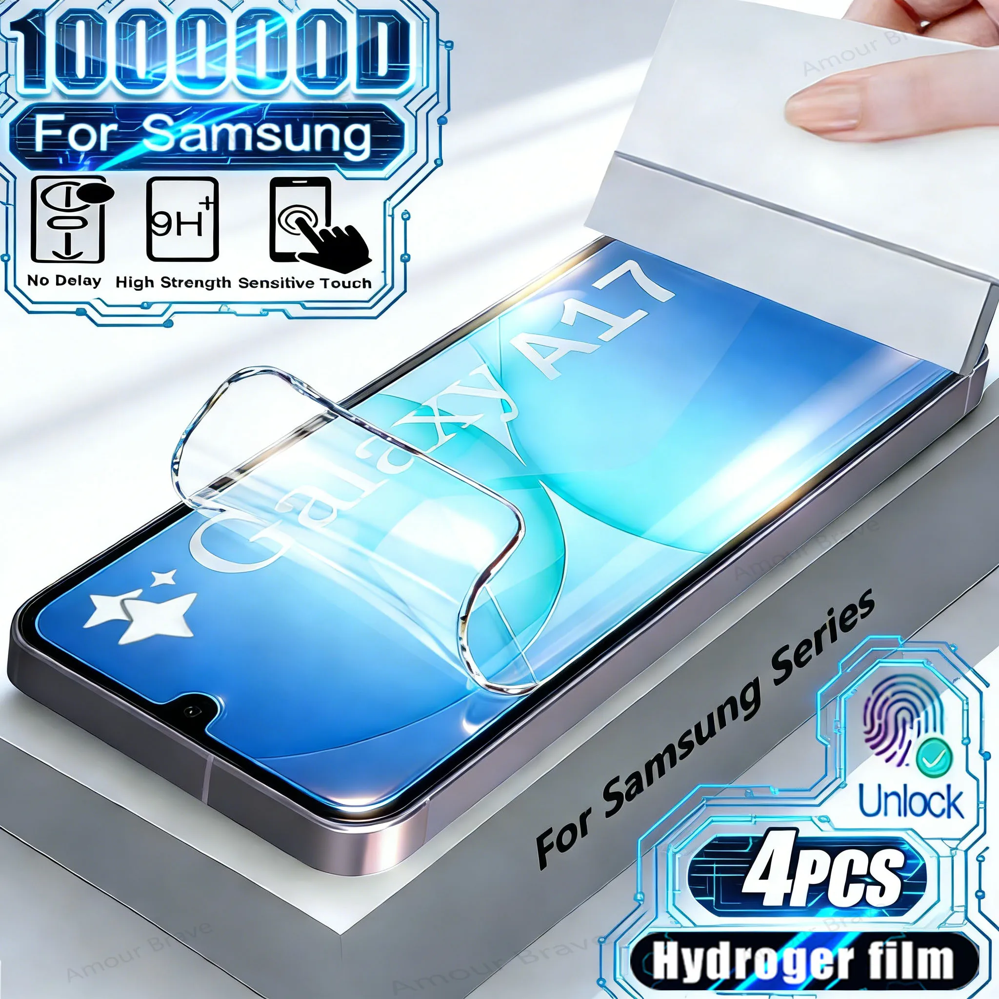 Película Hidrogel (4 Peças) para Samsung A17 A55 A53 A35 A25 A15 A34 ...
