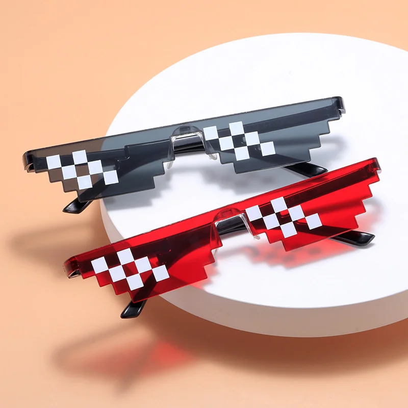 Gafas-de-mosaico-de-nuevo-tama-o-gafas-de-sol-divertidas-gafas-rojas-de ...