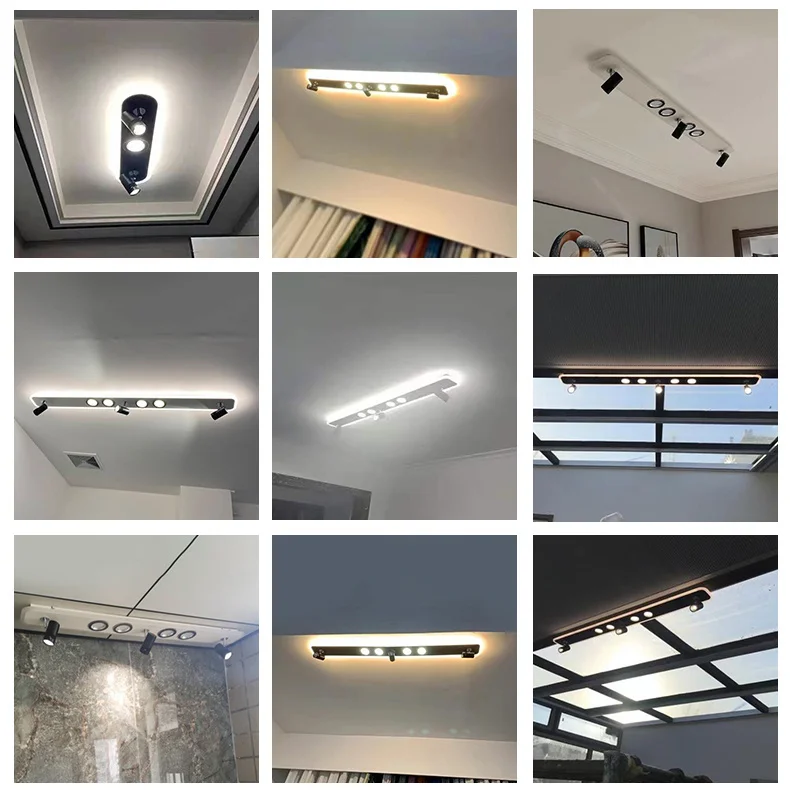 No Main Light Living Room Chandeliers Track Spotlight Surface ...