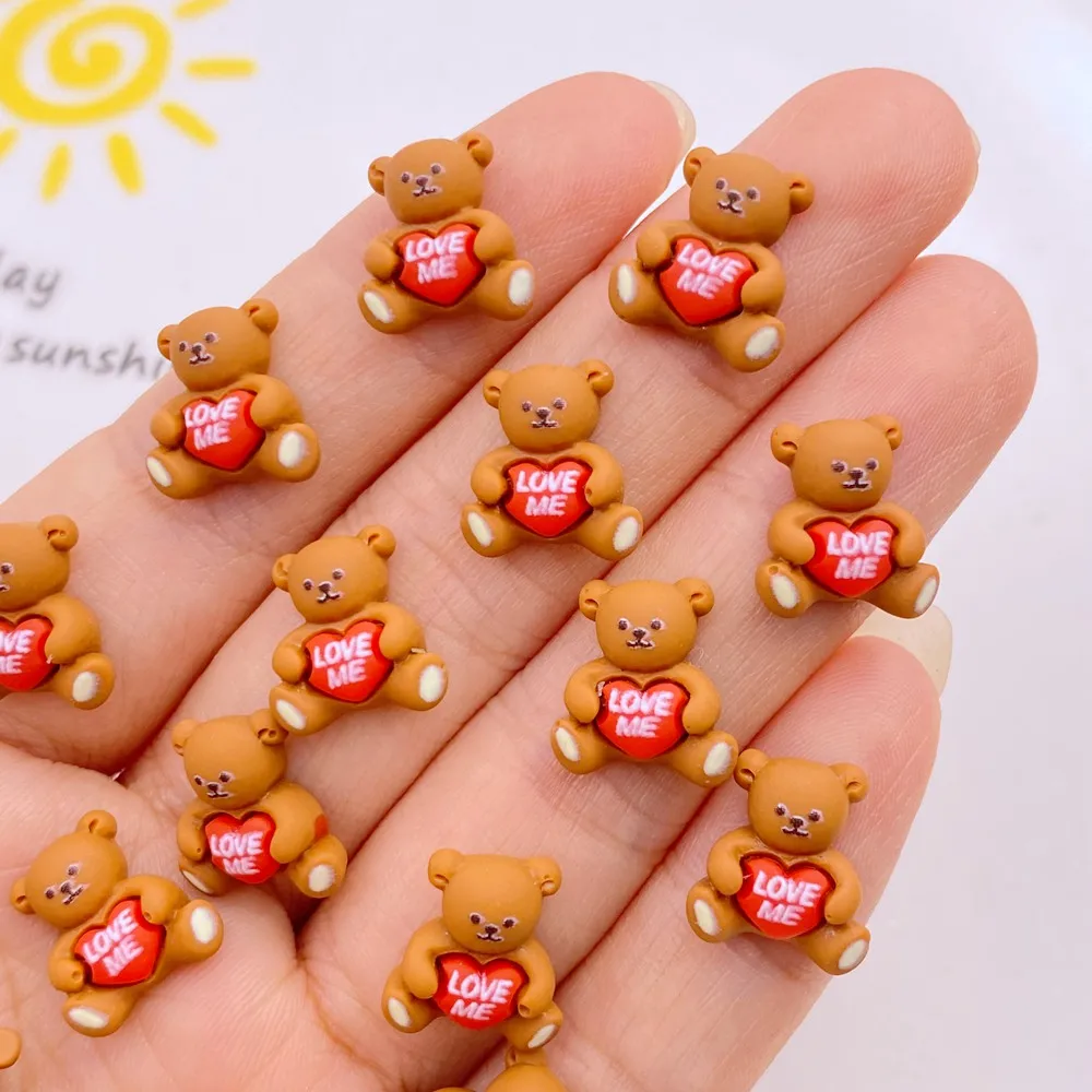 20Pcs-New-Cute-Mini-12mm-Resin-Little-Bear-Series-Flatback-Ornament ...