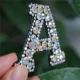 26 Letters Rhinestones Alphabet ABC Sew Iron On Patches Rainbow Shining ...