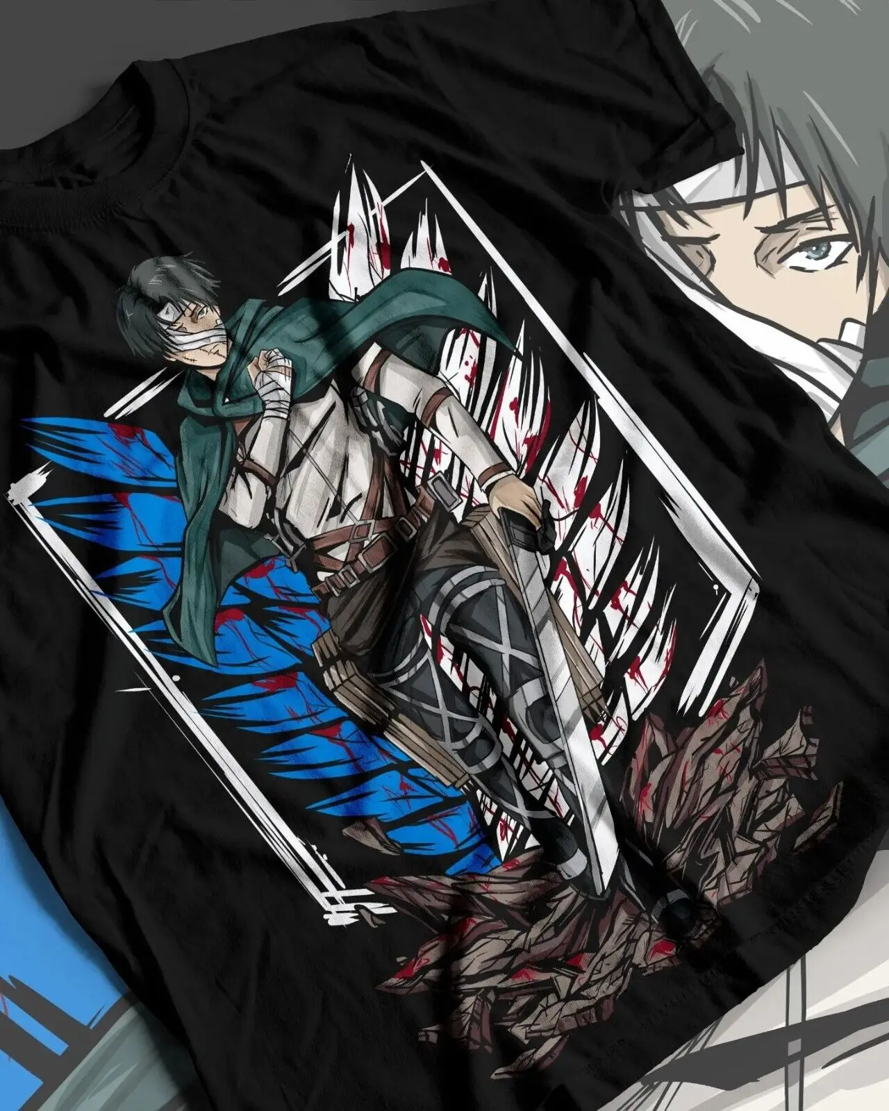 Attack-on-Titan-Levi-Shingeki-No-Kyojin-Anime-AOT-Tshirt-T-Shirt-Tee ...