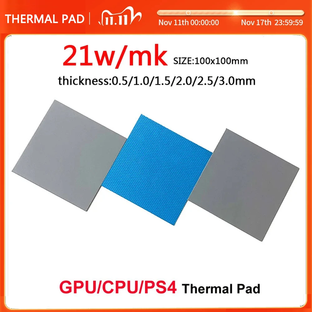 Thermal-pad-21W-MK-Heat-Dissipation-Silicone-Pad-CPU-GPU-Graphics-Card ...