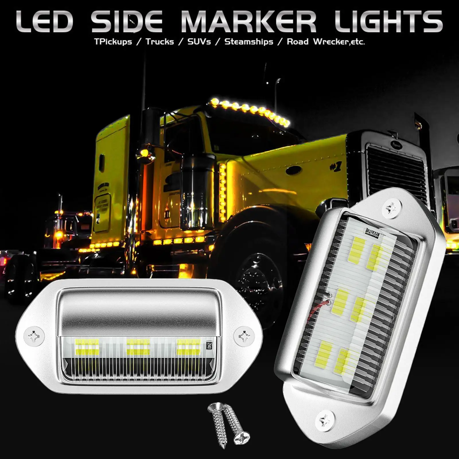 6 Led License Number Plate Light Taillight Cargo Trunk Tag Light Rv ...