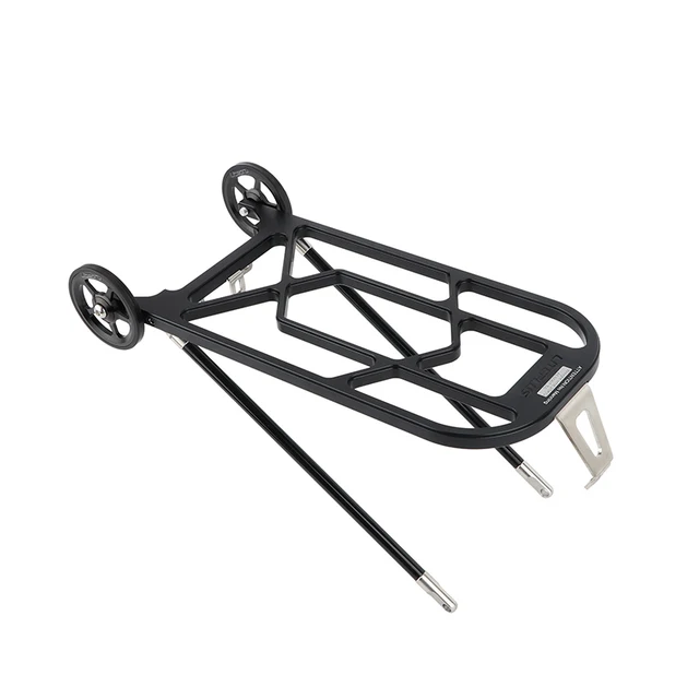 Liteplus For Brompton Folding Bicycle Rear Shelf Aluminum Alloy With Easy Wheel Folding Bicycle ...