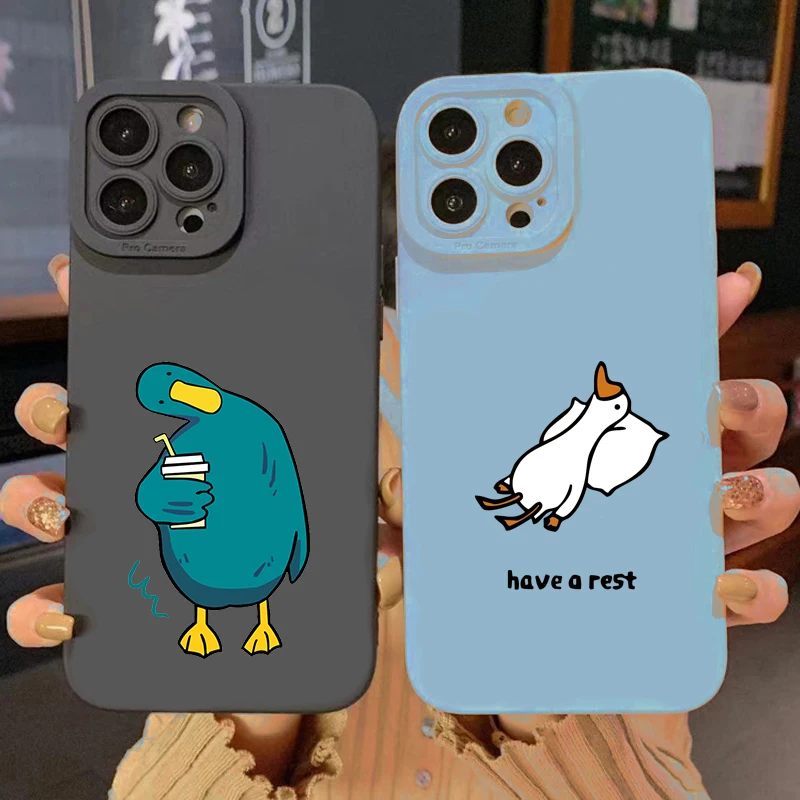 Cartoon-Duck-Phone-Case-Funda-iPhone-11-Case-For-iPhone-13-14-Pro-Max ...