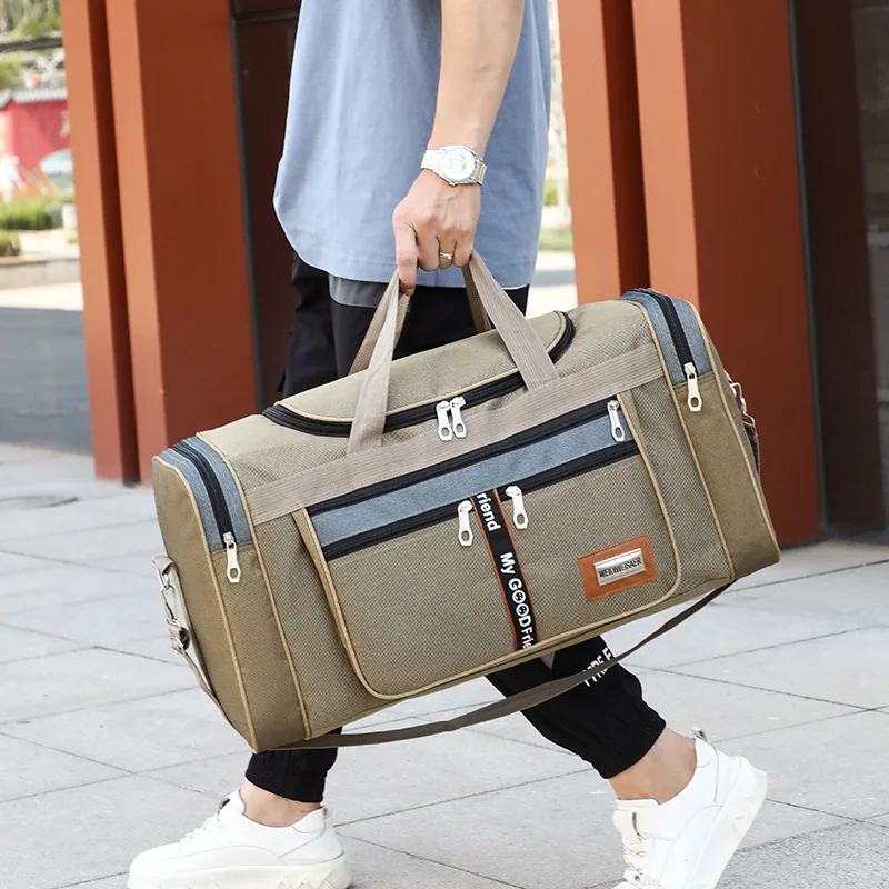 WaterProof-Waxed-Canvas-Leather-Men-Travel-Bag-Hand-Luggage-Carry-On ...