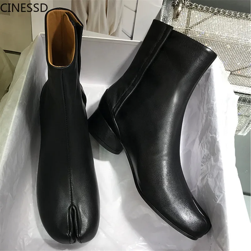 Women-Cow-Leather-Split-Toe-Ninja-Tabi-Ankle-Boots-Round-Heel-3-5cm ...