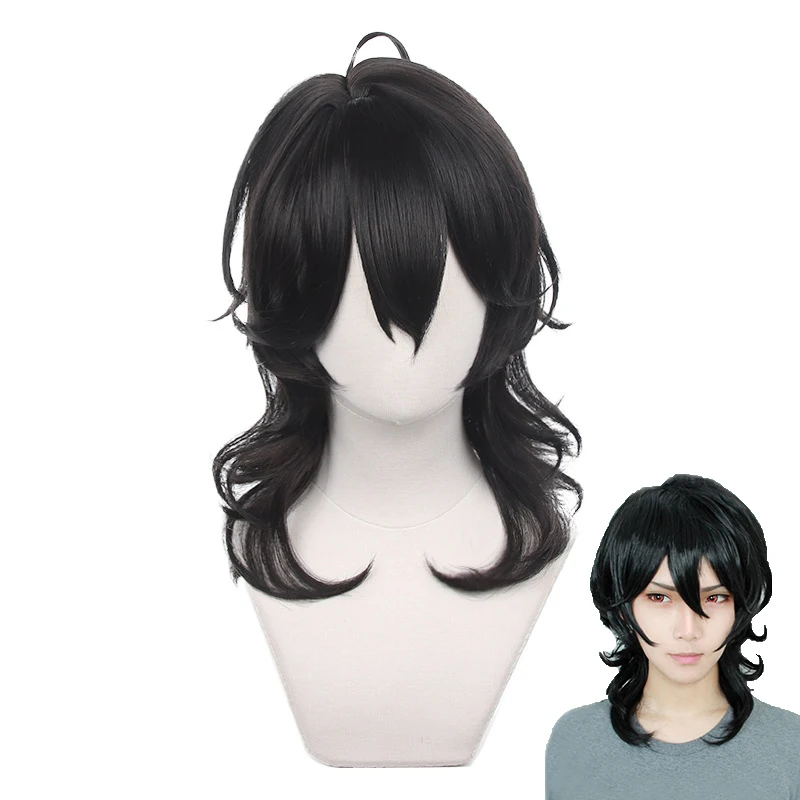 Ensemble Stars Cosplay Sakuma Rei Wig Short Black Curly Halloween Role ...