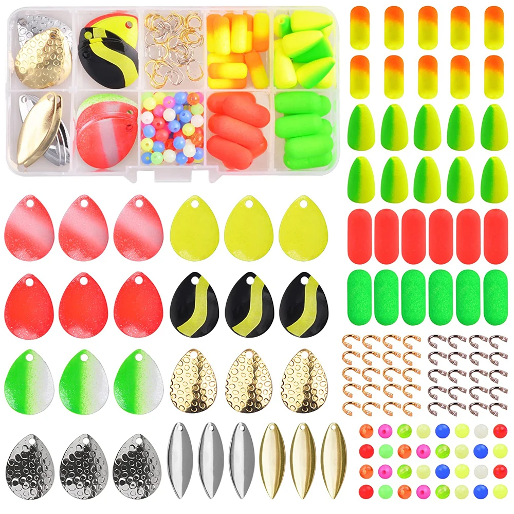 199Pcs Fishing Spinner spoon lure Set Colorado willow leaf spinner ...