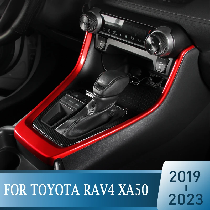 ABS-Carbon-Fiber-Car-Gear-Shift-Panel-Split-Cover-Trim-For-Toyota-RAV4 ...