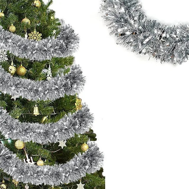 Tinsel Christmas Christmas Trees Sparkly Chunky Tinsel Garland For ...
