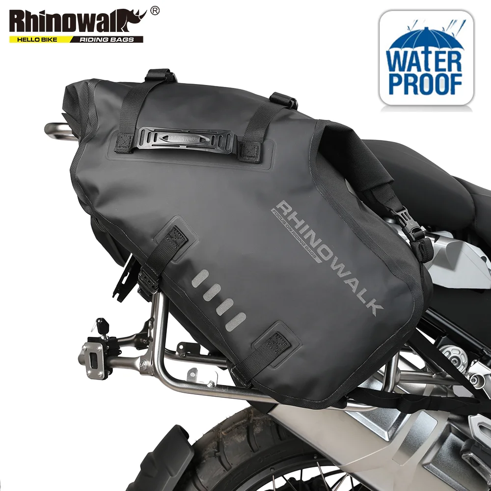 Rhinowalk Motorcycle Saddle Bag 48L/28L/18L 100%Waterproof 2 Pieces ...