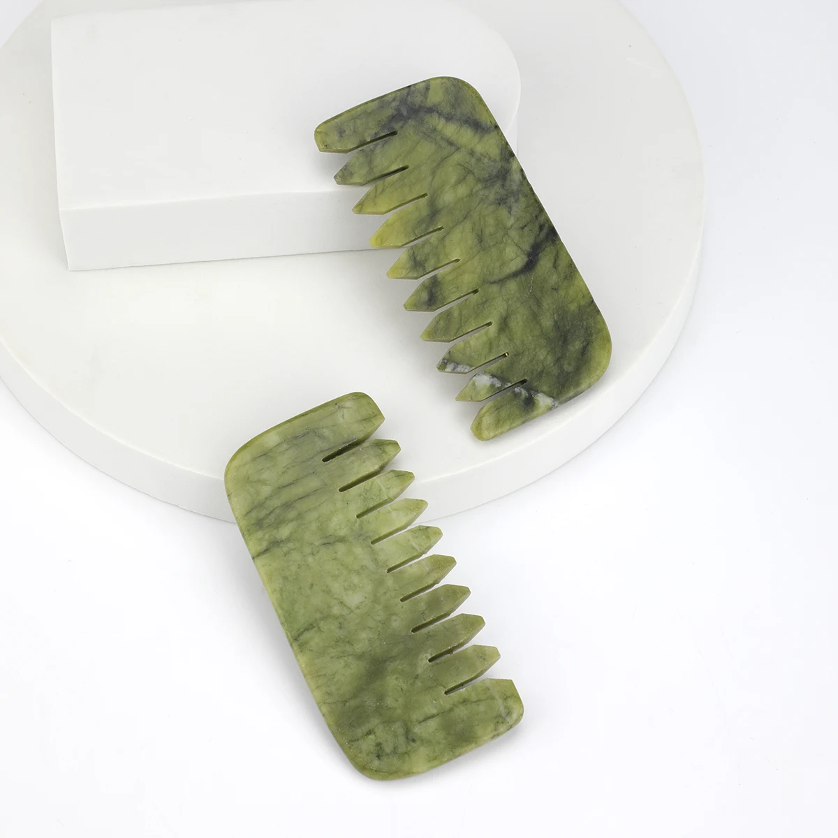 1pc Natural Jade Massage Comb Head Meridian Scalp Comb Face Eye ...