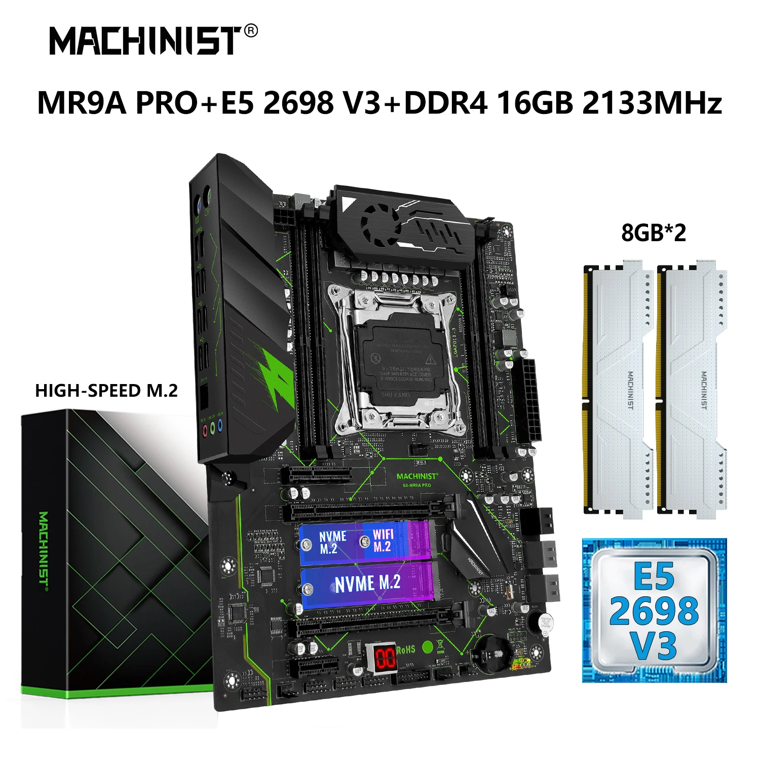 Machinist X99 Motherboard Combo Lga 2011 3 Xeon E5 2698 V3 Cpu Kit