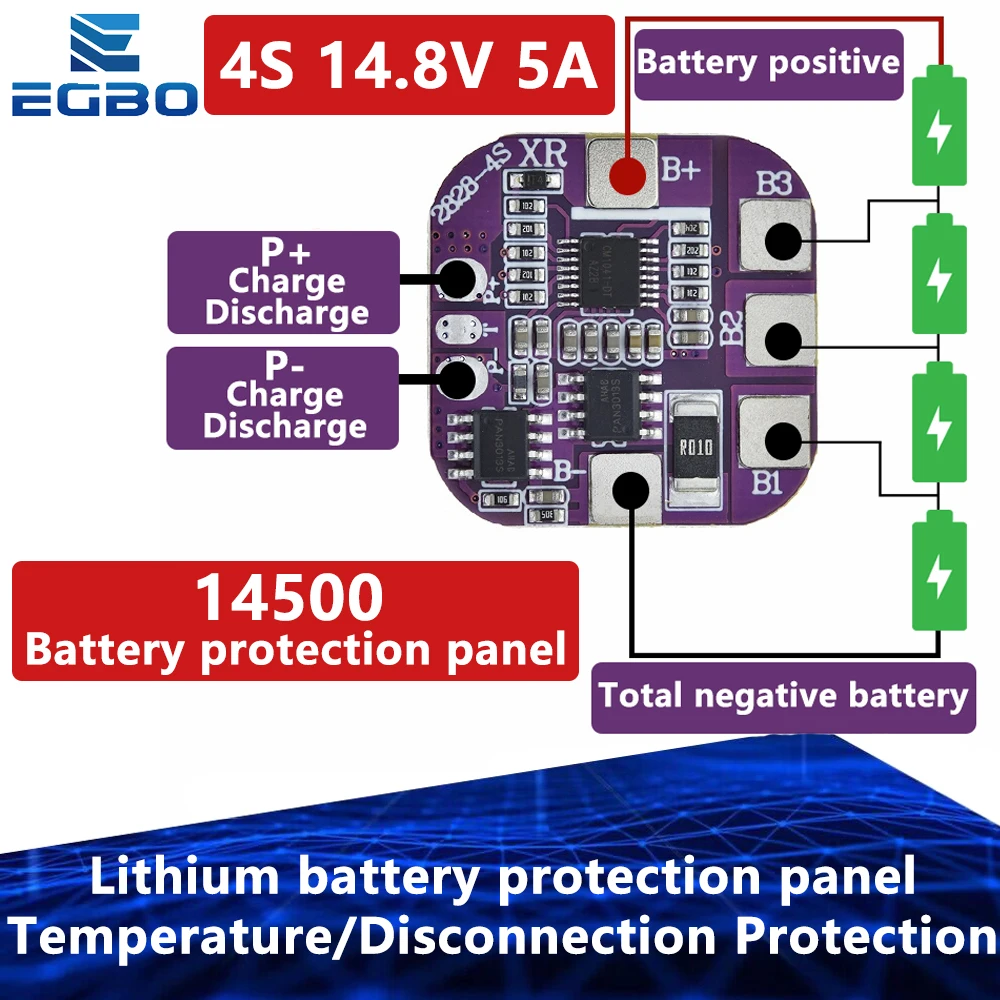 4s 5a 14500 Battery Packs Charge Board Bms 14.8v Same Port Lithium ...