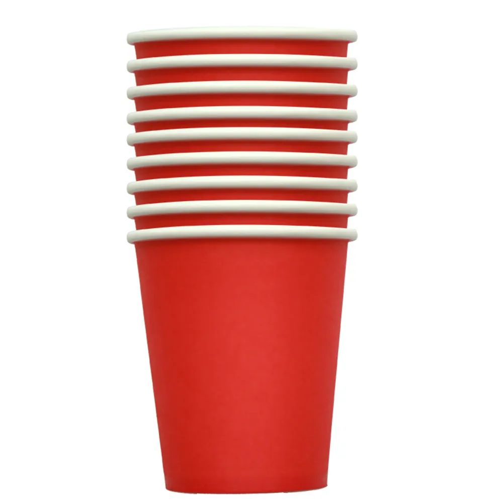 20pcs Solid Color Red Disposable Paper Cups Pure Color Birthday Party ...