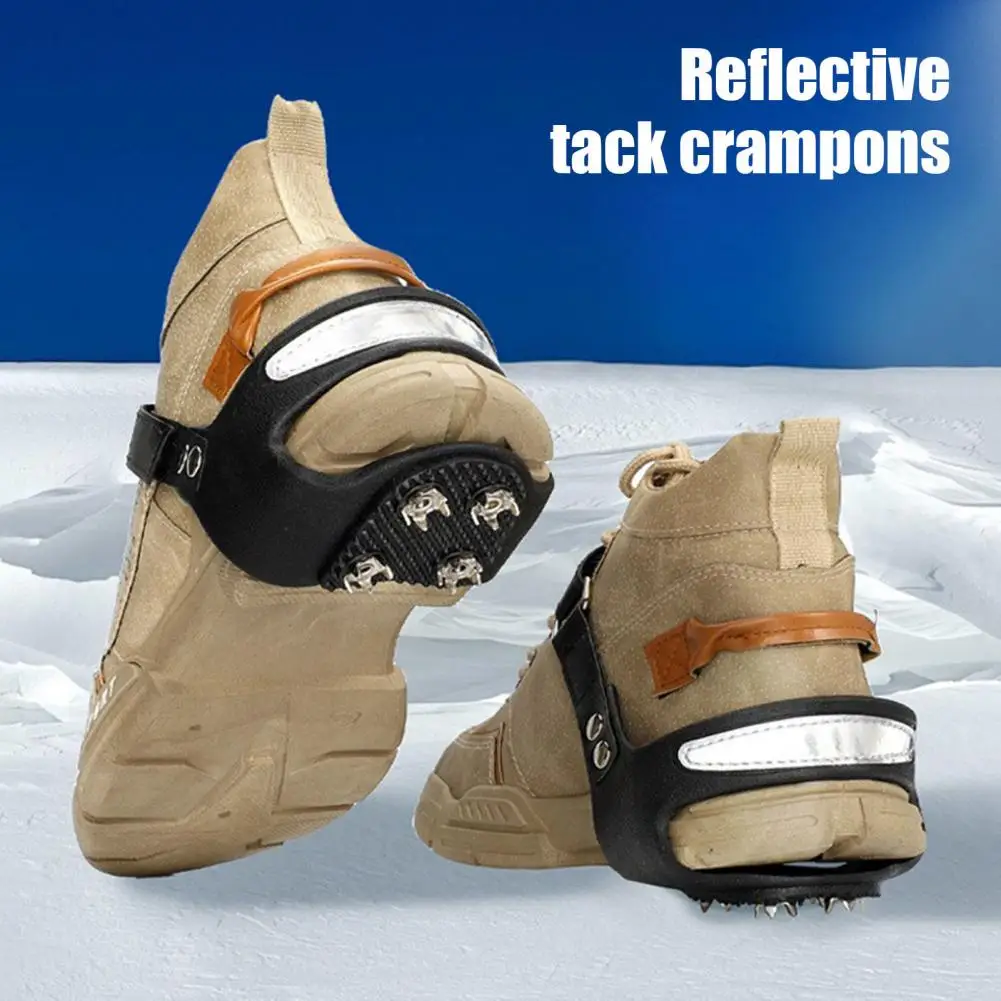 Stainless Steel Crampons Ice Snow Traction Cleats Anti-Skid 5 Point Ice ...