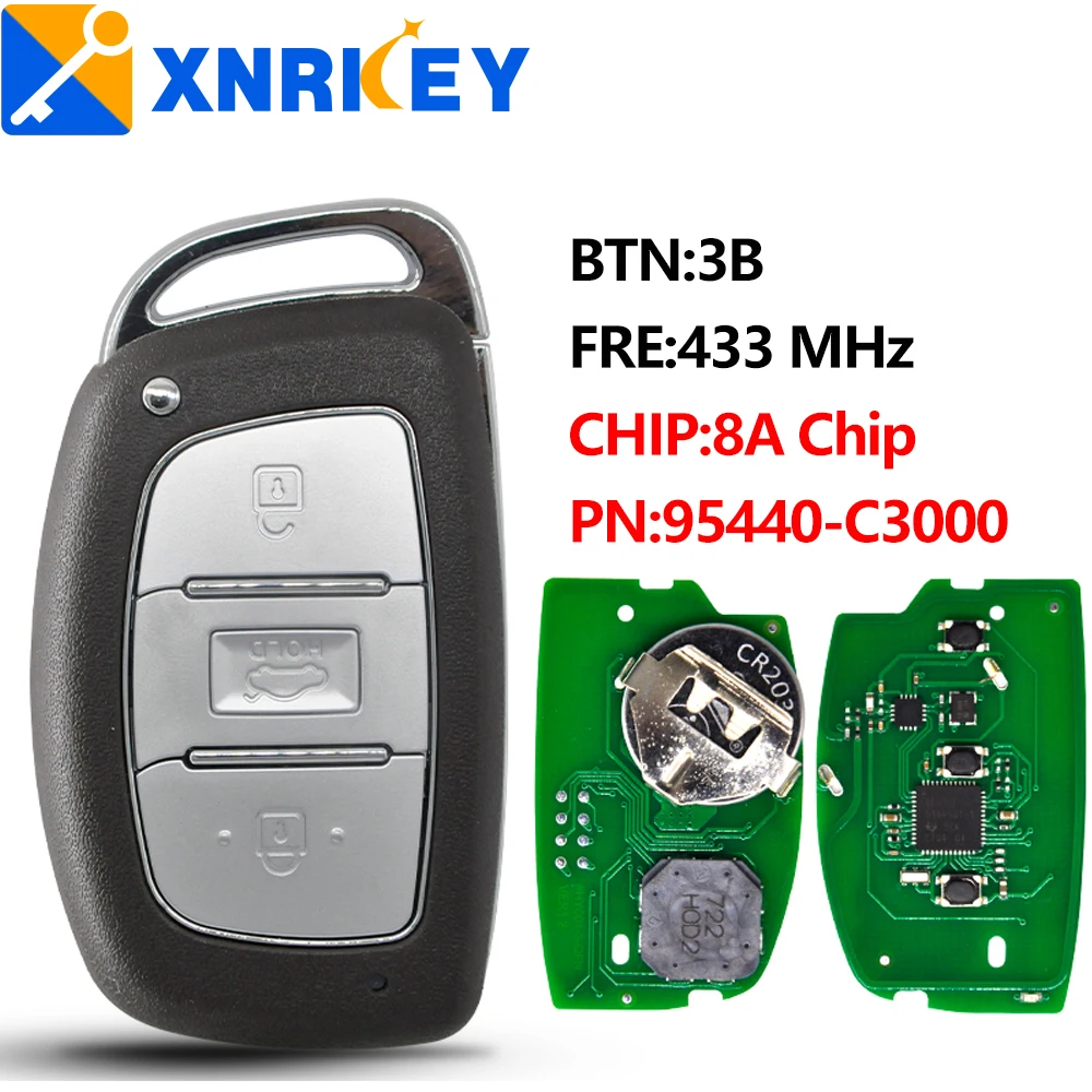 XNRKEY-3-Button-Smart-Remote-Car-Key-8A-Chip-433Mhz-for-Hyundai-Sonata ...
