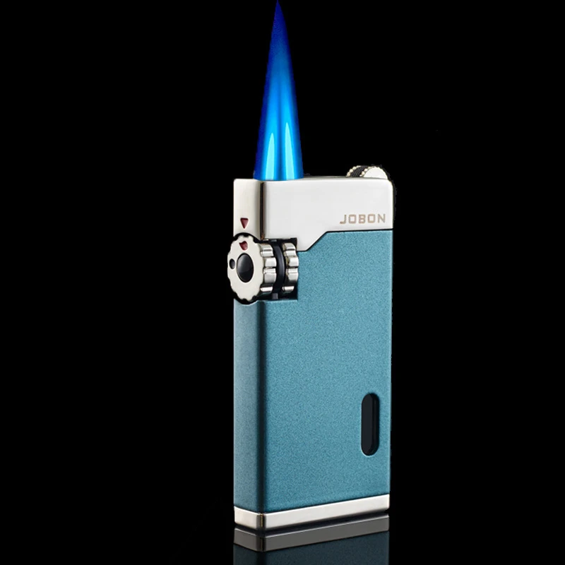 JOBON-Outdoor-Windproof-Metal-Butane-Gas-Lighter-2-Torch-Blue-Flame ...