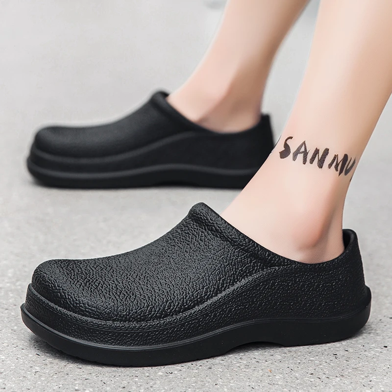 Men Chef Shoes Summer Beach Slippers Water-proof Oil-proof Kitchen ...