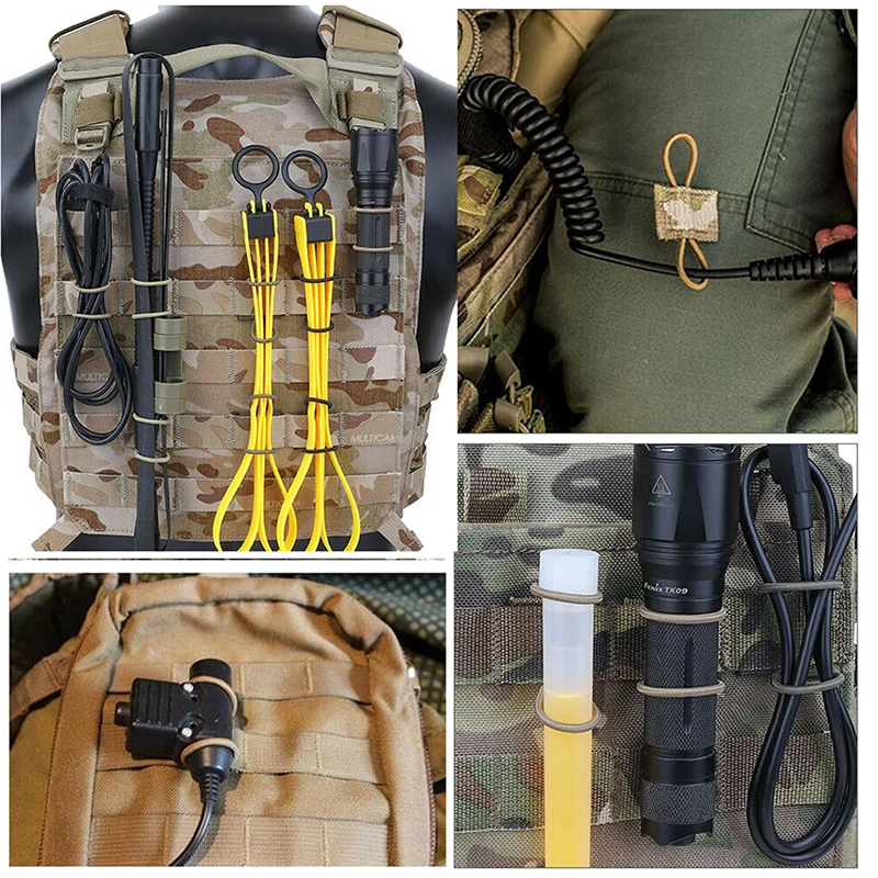10Pcs-Pack-Outdoor-PTT-Fixed-Strap-Vest-Accessories-Molle-System-Sling ...