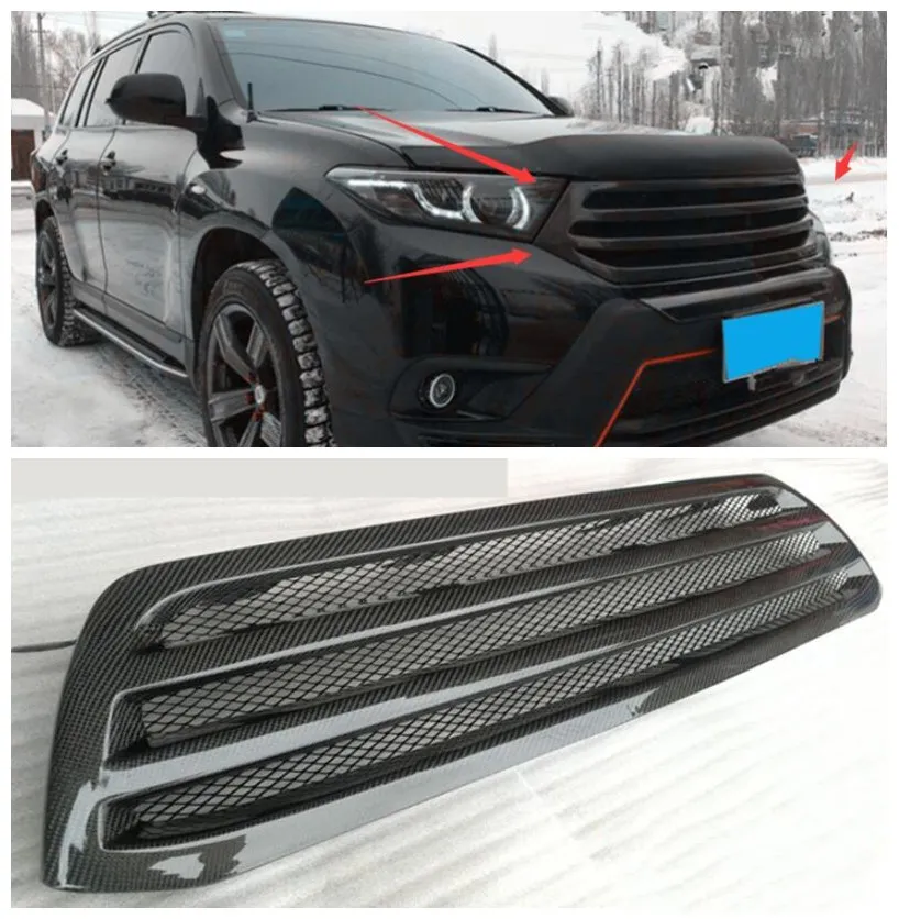 For-Toyota-Highlander-2009-2017-High-Quality-ABS-Carbon-fiber-Mesh ...