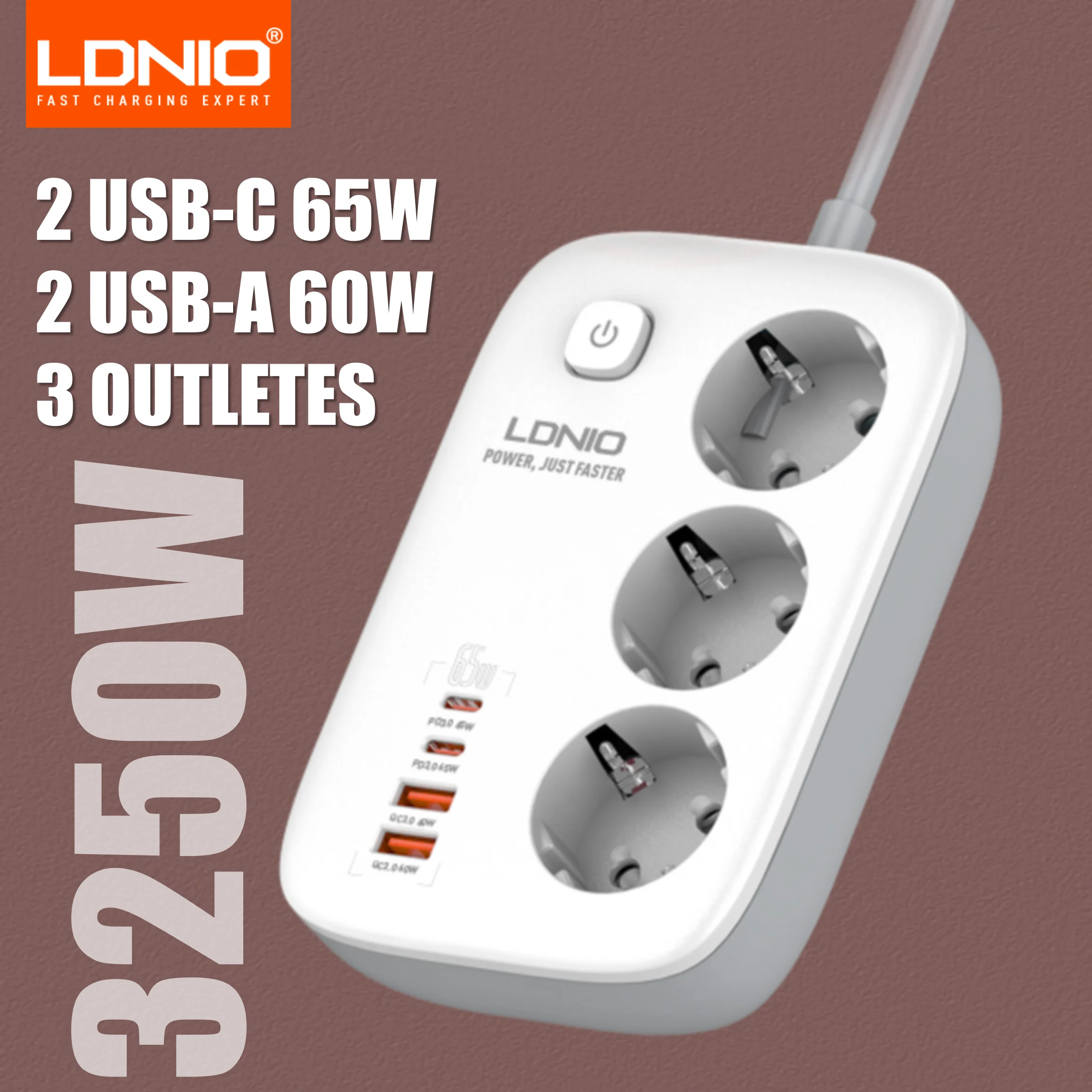 LDNIO-3-Outlets-Power-Strip-EU-Standard-with-PD-65W-4-USB-Port-USB ...