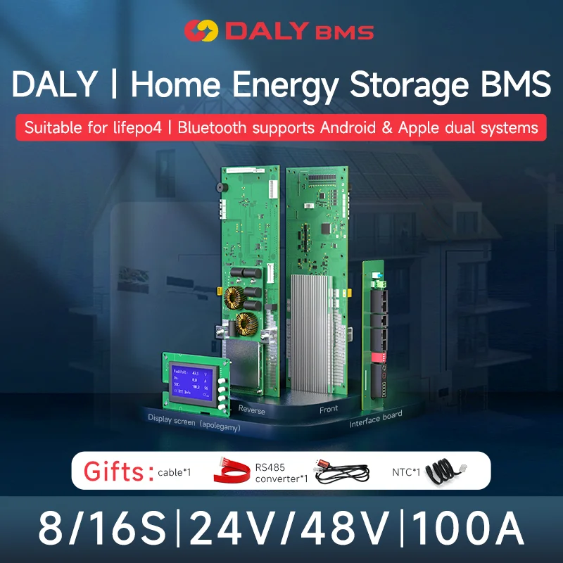 Daly Home Energy Storage Bms 8S 24V 16S 48V For 18650 LiFepo4 Battery Current 100A BMS With ...