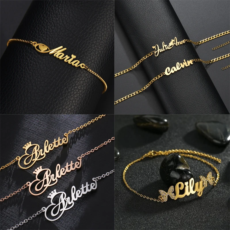 Custom-Name-Bracelets-Trendy-Wrist-Chains-Stainless-Steel-For-Baby ...