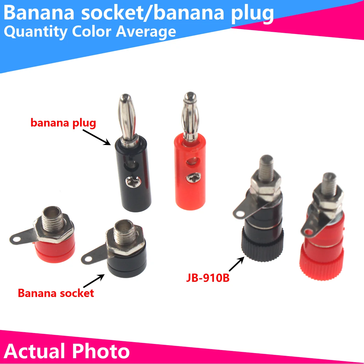 10-20PCS-4mm-Banana-Plug-Male-and-Female-4mm-Banana-Jack-Panel-Mount ...