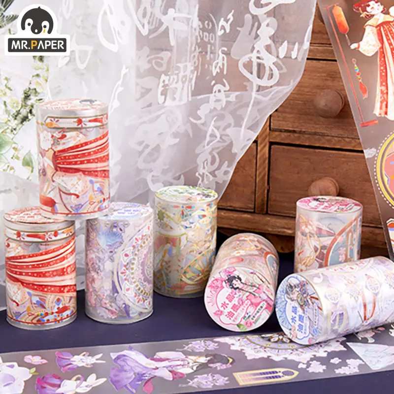 Mr.paper rollo de pegatinas de dibujos animados para niña, suministros ...