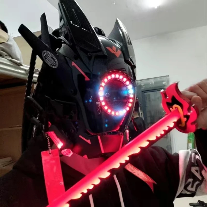 Light-Shinobi-Samurai-Mask-Cool-Helmet-Cosplay-Dreadlocks-Cool-Mask ...