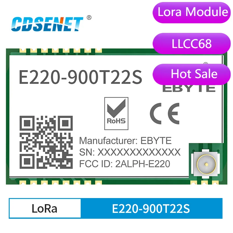 Llcc68 Lora 868mhz Module 915mhz 22dbm Long Range Ipex/stamp Hole Uart ...