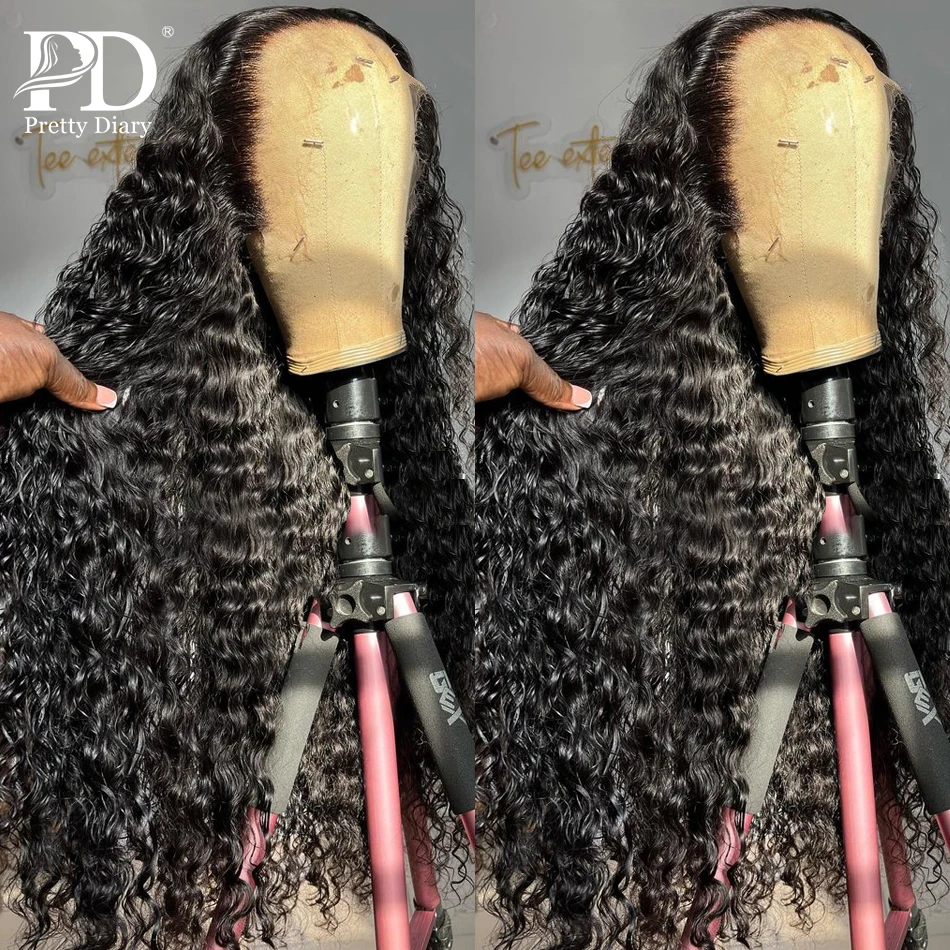 250 Density 30 32 40 Inch Deep Wave 13x6 Lace Frontal Human Hair Wigs ...