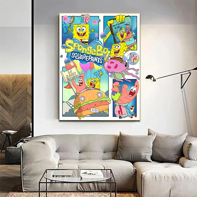 5D-DIY-Disney-Diamond-Painting-Kit-SpongeBob-SquarePants-Big-Star-Cross ...