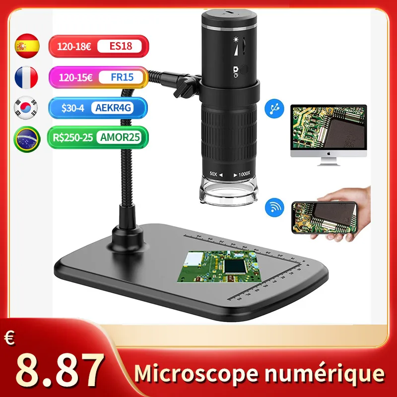 Microscope Numérique Sans Fil Usb Hd, Caméra D'inspection Portable ...