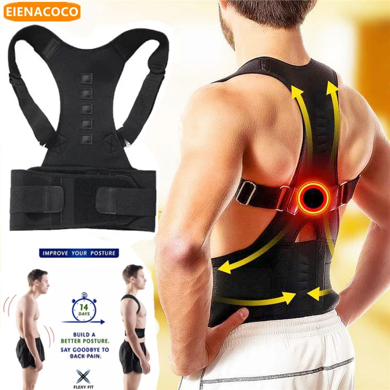 New-Back-Waist-Posture-Corrector-Adjustable-Belt-Lumbar-Brace-Spine ...