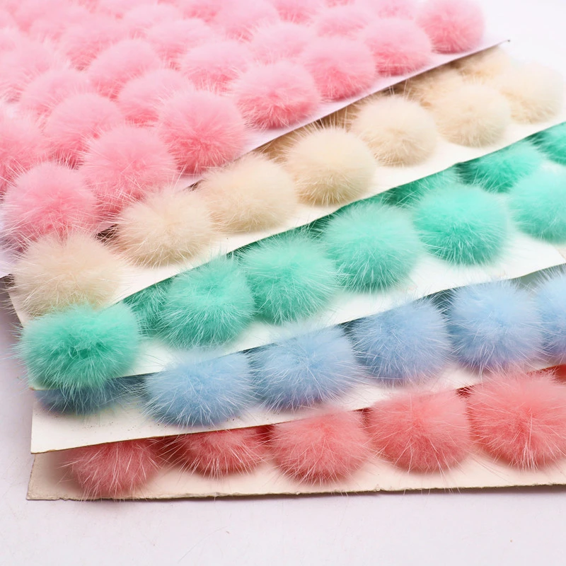 40mm 5pcs Pompom Natural Mink Fur Pompom Soft Fluffy Pompon Colorful ...