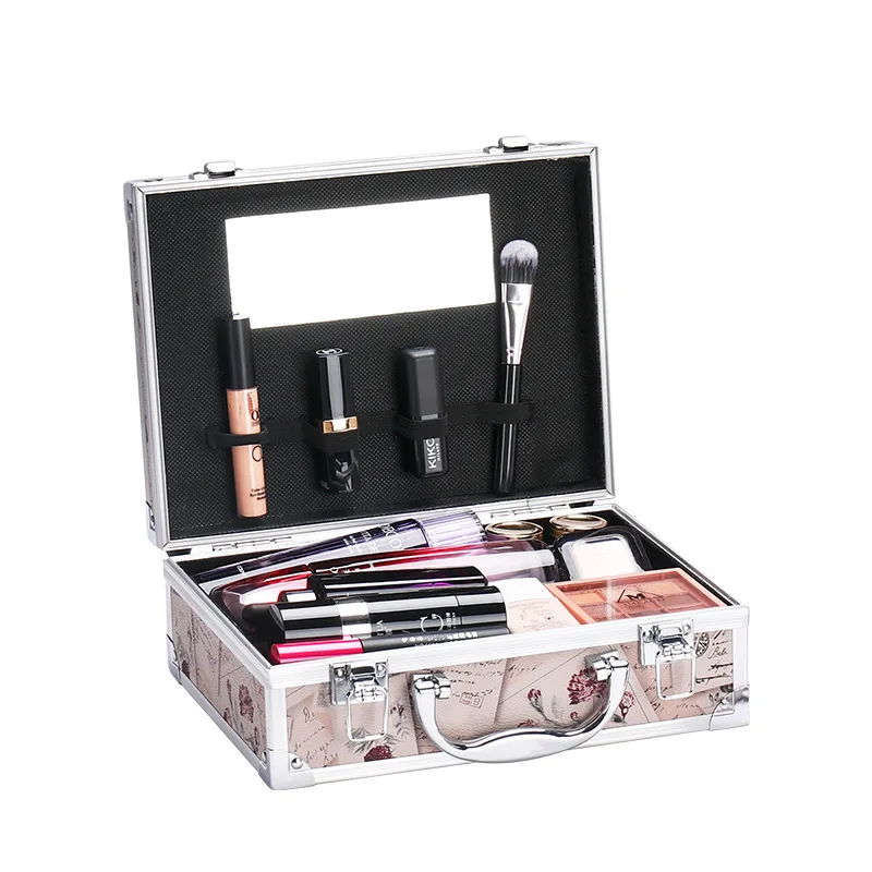Aluminum Alloy Cosmetic Case Portable Small Embroidery Manicure Large ...
