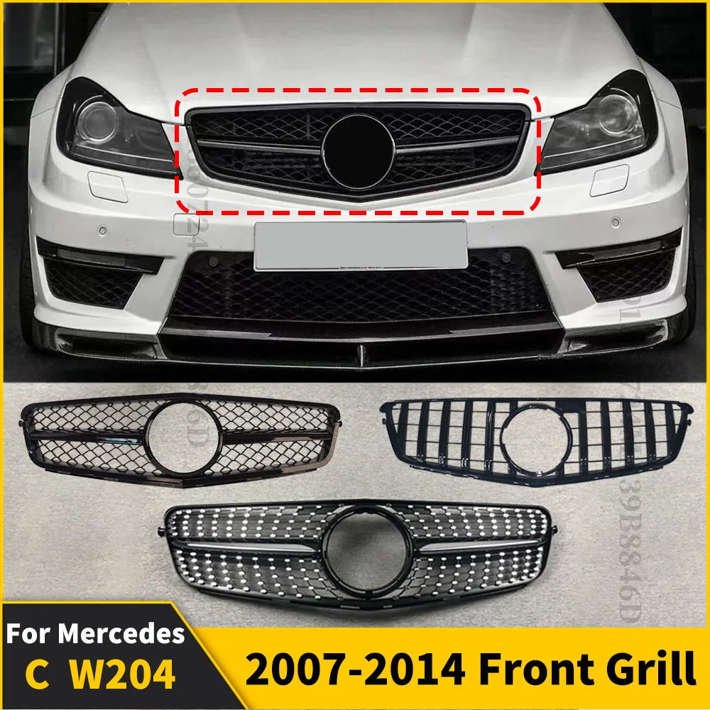 Front Inlet Grille Gtr Bumper Grill Mesh For Mercedes W204 C204 Benz C 2007-2014 C43 Amg Gt ...