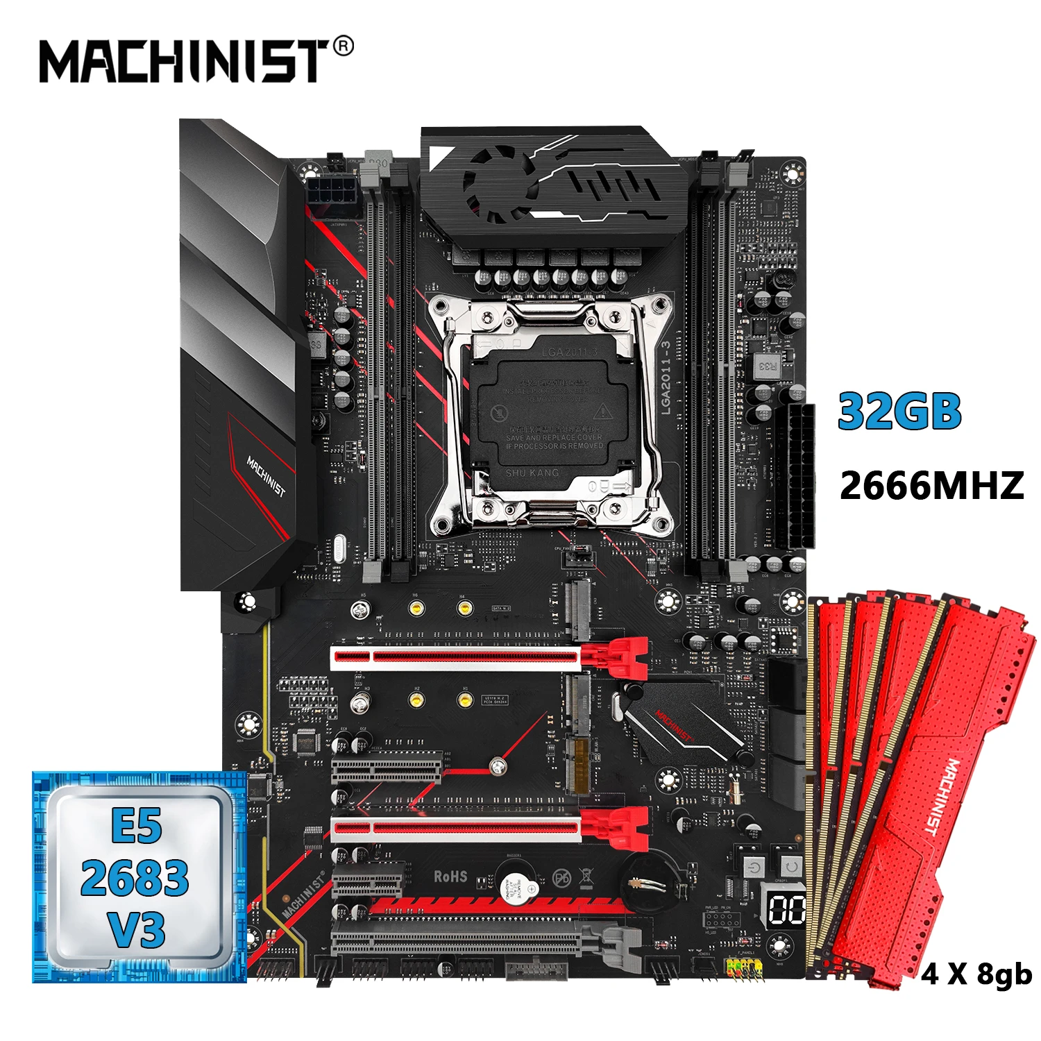 MACHINIST Conjunto Combinado de placa base E5 MR9A PRO MAX con CPU Xeon ...