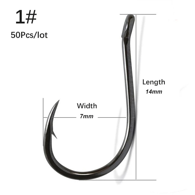 50Pcs/Lots Fishing Hooks High Carbon Steel Barbed Fishhooks High Quality Offset Circle Hooks For ...