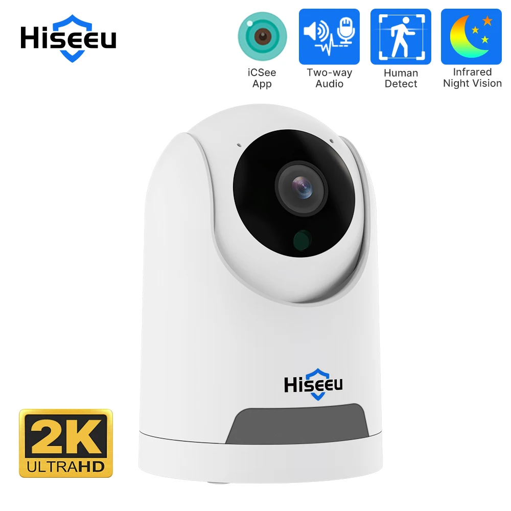 Hiseeu IP 카메라, 2K, 4mp, 와이파이, 2 웨이 오디오, 스마트 홈, AI 추적, 비디오 감시 보안 카메라 ...