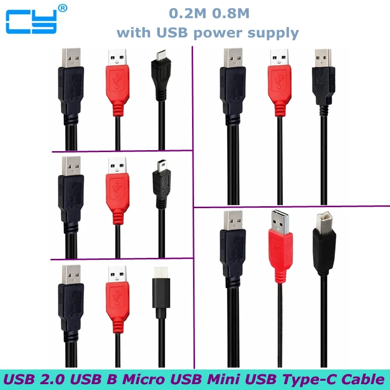 Generic 2 In 1 Usb2.0/type-C/type-B/ /mini Y-Splitter With Usb Power ...