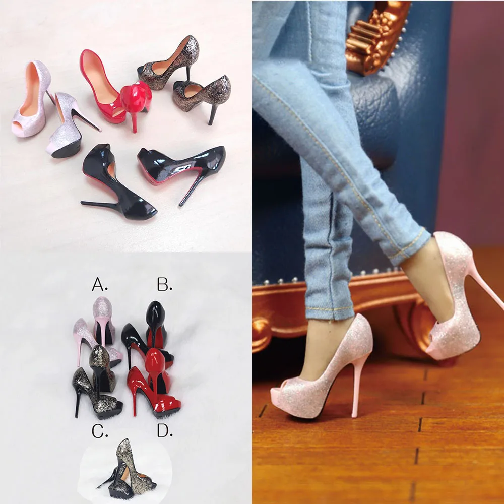 In Stock FT021 1/6 Scale Fashion Sandals Fish Mouth High Heels Shoes ...